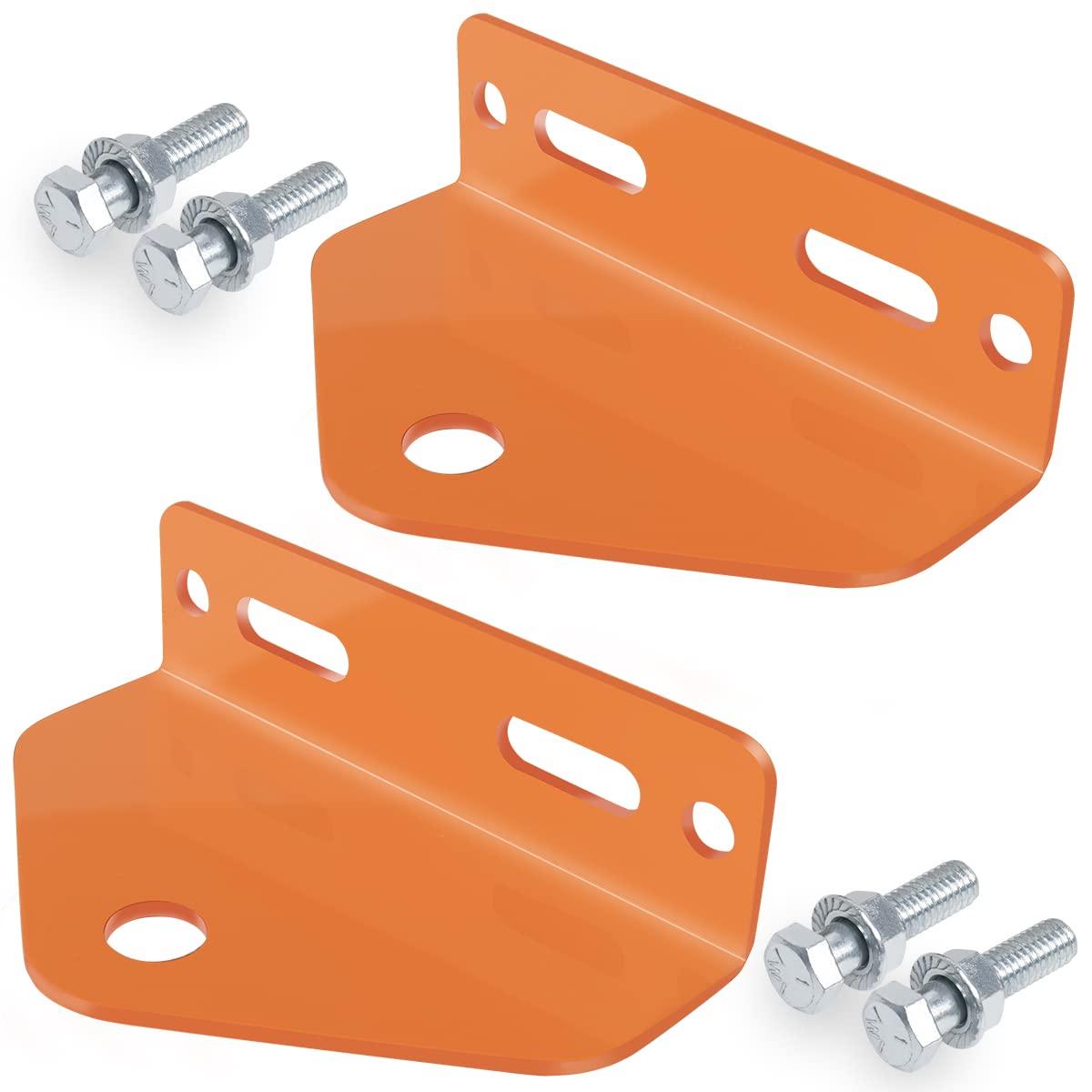 EilxMag Universal Heavy Duty Zero Turn Mower Trailer Hitch - 3/4'' Trailer Hitch Mount - 3/16 Inch Thick and Rugged Steel with 4 Nuts and Bolts (2PCS, Orange)