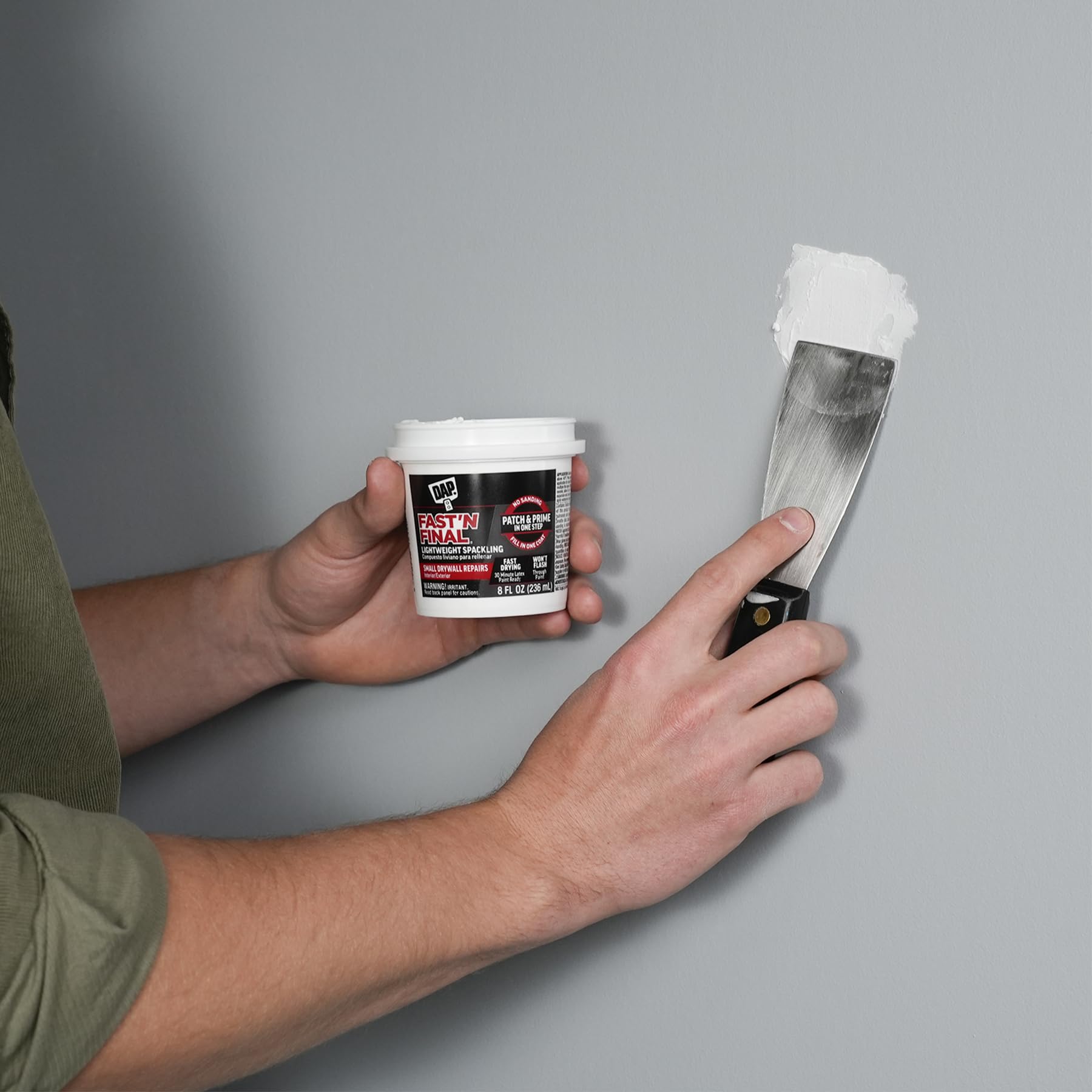 Dap 12140 Fast N Final Interior Exterior Spackle, 1/2-Pint,White, 8 Fl Oz (Pack of 1)