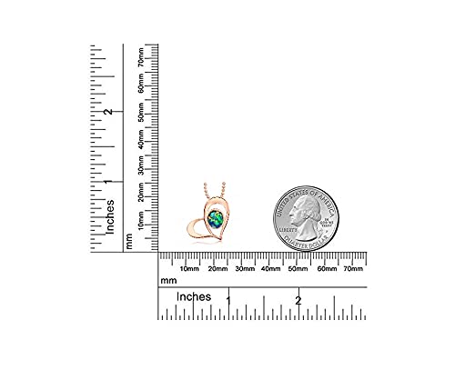 Alcheri Fire Opal Heart Necklace Natural Opal Multicolor Triplet Sterling Silver Necklace for Women | Christmas Gift, 18"