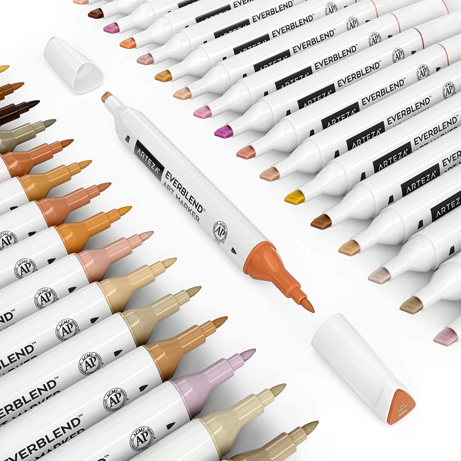 Alcohol Based Art Markers (Skin & Gray Tone) and Coloring Book Bundle, Drawing Art Supplies for Artist, Hobby Painters & Beginners