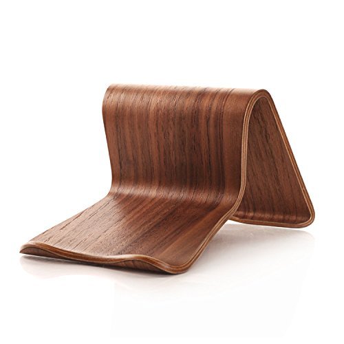 Universal Premium Hard Natural Wood Stand Holder for iPad Mini Retina 2 3, iPad Air / iPad Air 2, Tab 2/3/4/note 10.1 and Most Other Tablets (black)(Walnut Color)