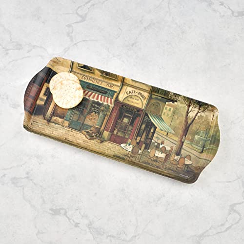 Pimpernel Parisian Scenes Collection Sandwich Tray | Serving Platter | Crudité and Appetizer Tray for Indoor and Outdoor use | Made of Melamine | Measures 15.1" x 6.5" | Dishwasher Safe