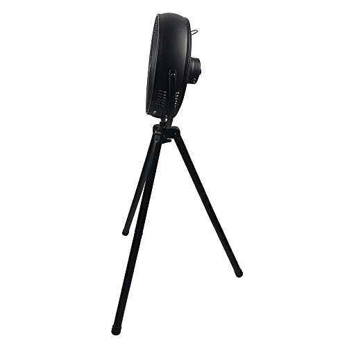 HUNTER 90646 Metal Tripod Fan, Adjustable Tilt, 3 Speeds, 12", Matte Black Finish