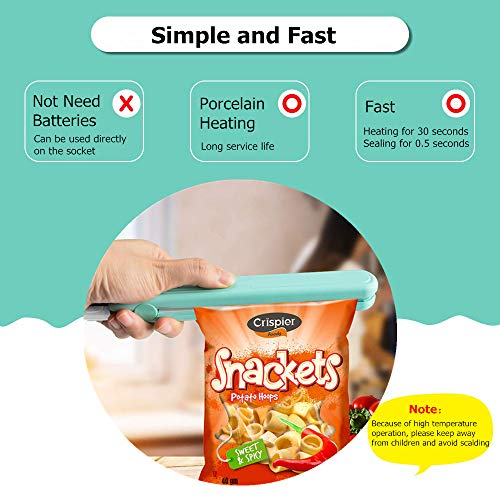 Pinshion Heat Sealer Handheld, Portable Mini Sealing Machine for Bag Food Storage, Mini Food Bag Heat Sealer Handheld with Double Safe Button