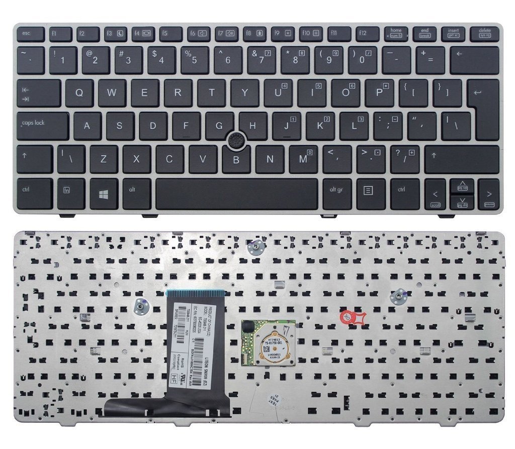 Original New for HP EliteBook 2560p 2570p US Keyboard with Silver Frame