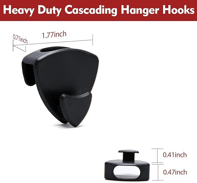 Generic Hanger Extender Hooks - Hangers Space Saving -Space Hooks Hangers as seen on tv (Black, 100 Pack)