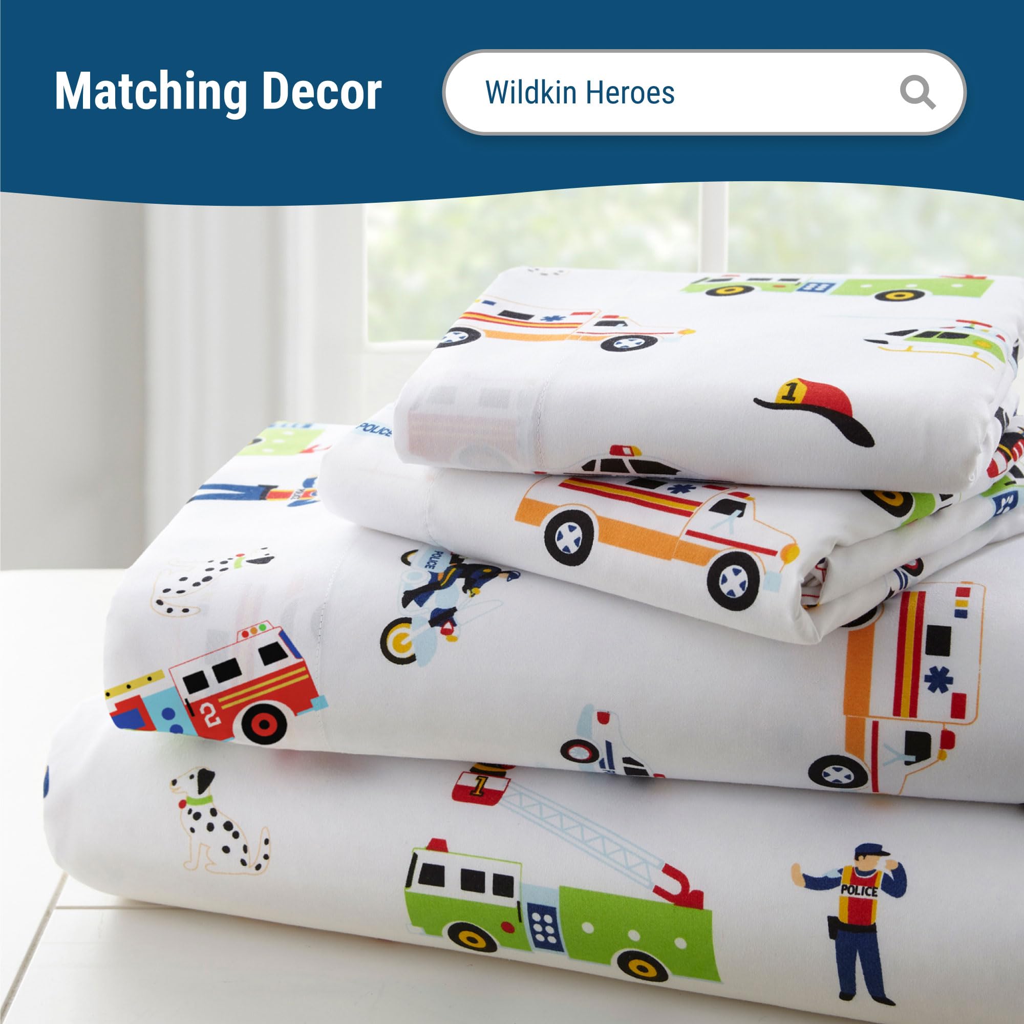 Wildkin Kids Microfiber Pillow Case for Boys and Girls, Soft Breathable Microfiber Fabric, Measures 20 x 30 Inches, Fits a Standard Size Pillow (Heroes)