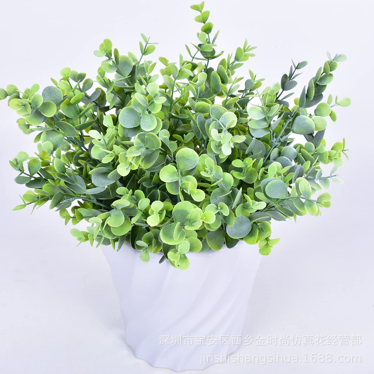 Ouddy Decor 20 Bundles Artificial Flowers for Outdoors Fake Flowers Faux Plastic Plants UV Resistant Spring Flowers for Garden Porch Office Window Box Table Home Decorations, Green