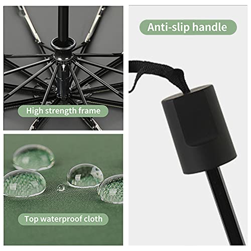 GENMAI SOEASY Compact Travel Umbrella for Rain,8 Ribs Strong Windproof Umbrellas Auto Open & Close Collapsible Small Folding Portable Umbrella for Car,Backpack Men and Women Automatic Black