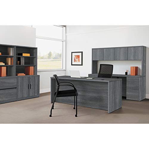 HON 10500 Series Left-Pedestal Desk, Sterling Ash