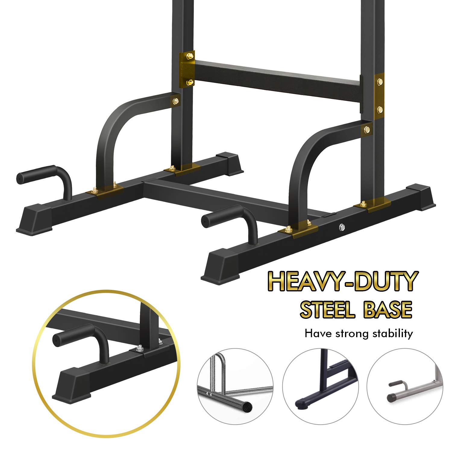 BangTong&Li Power Tower, Pull Up Bar Dip Station/Stand for Home Gym Strength Training Workout Equipment(Newer Version)