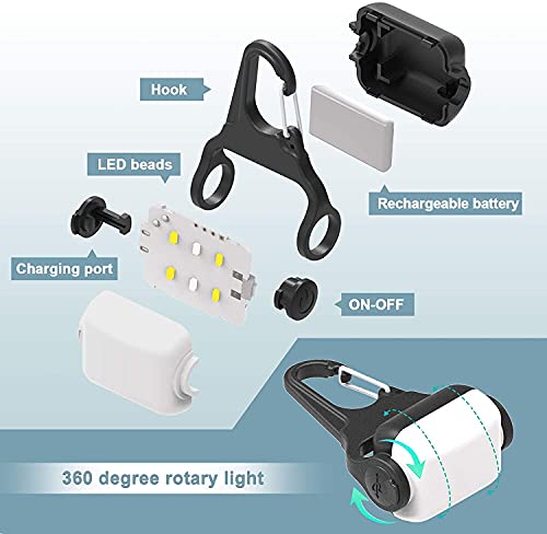 Dog Lights for Night Walking, Clip on USB Rechargeable Dog Collar Light, 3 Light Modes Dog Light, IP65 Waterproof Dog Light, LED Safety for Running, Camping, Climbing, Bike, 2 Pack