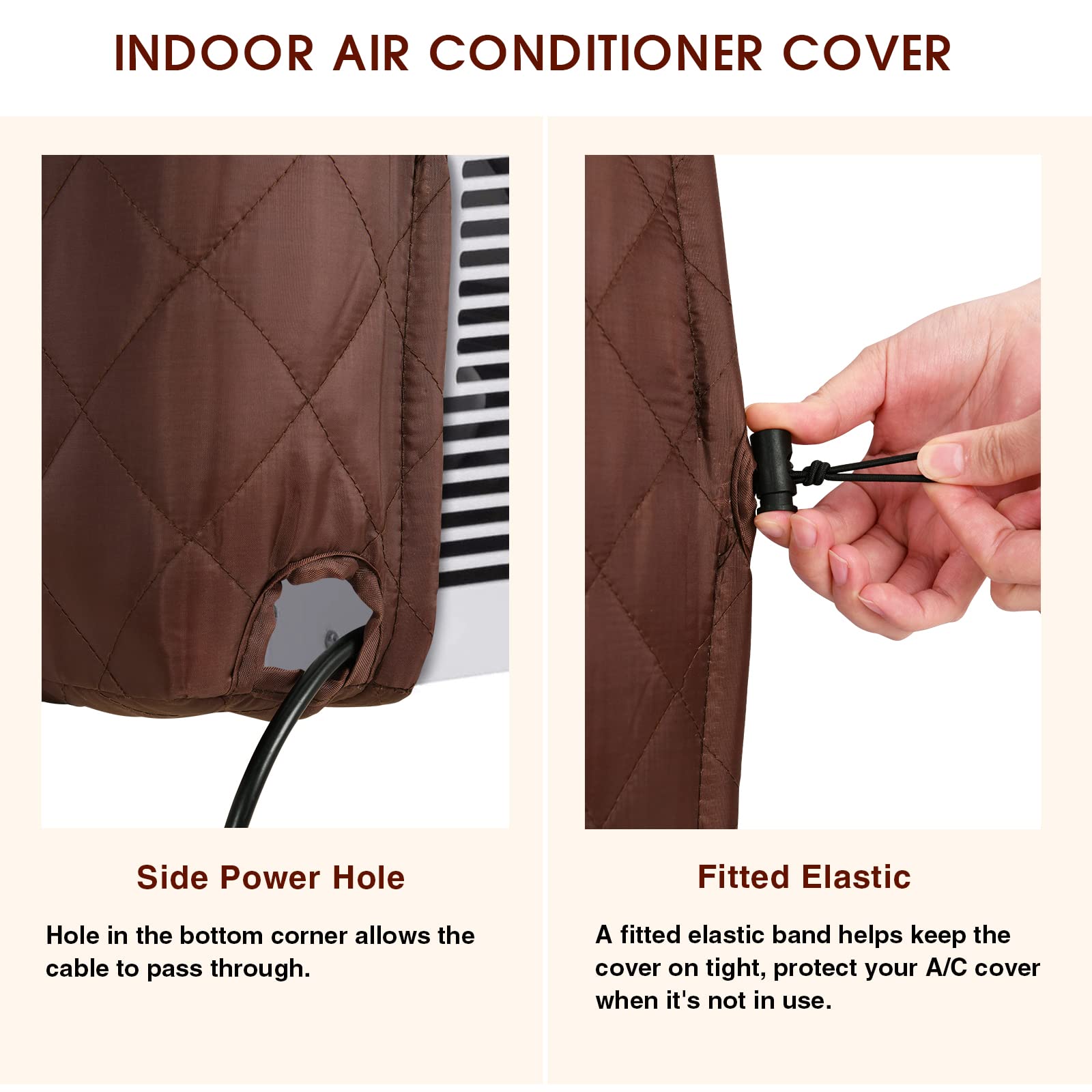 KylinLucky Indoor Air Conditioner Cover AC Cover for Inside Window Unit 25L x 17H x 3.5D inches White