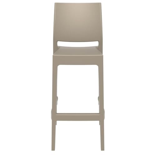 Home Square Resin 29.5" Barstool in Taupe - Set of 2