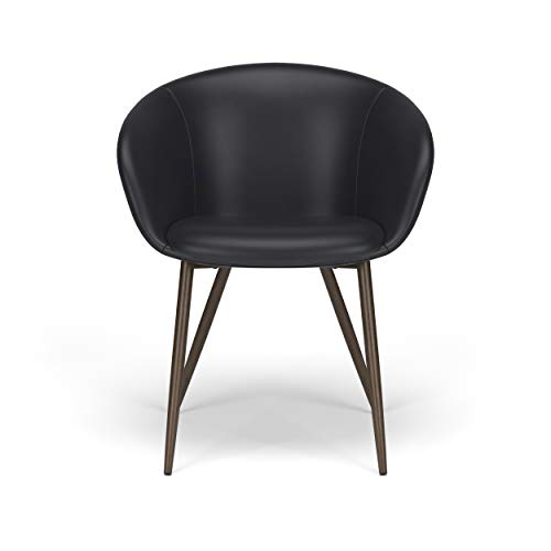 HON Basyx Monroe Upholstered Guest Chair, Black Bonded Leather