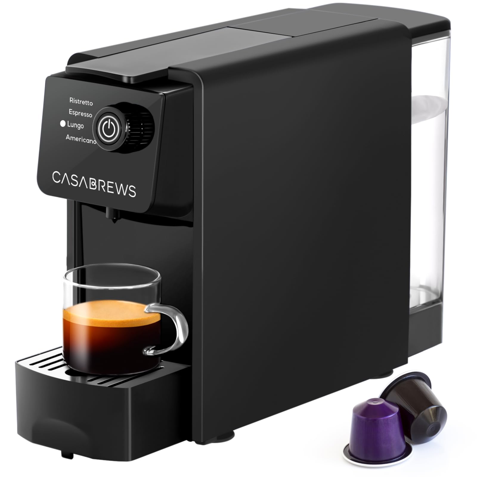 CASABREWS Espresso Machine for Nespresso Original Pods, 20 Bar Coffee Machine with 4 Brewing Modes and 21 oz Removable Water Tank, Compact Capsule Coffee Maker for Home or Office, Ideal Gifts for Mom