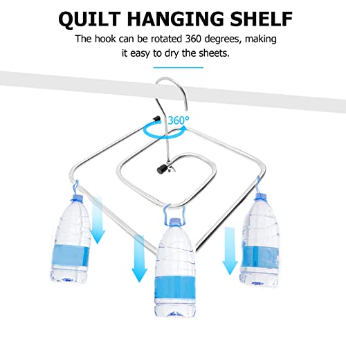 DOITOOL 2pcs Spiral Hanger Stainless Steel Spiral Drying Rack Sheets and Blankets Spiral Saving Rack Drying Rack Square Spiral Quilt Storage Hanger