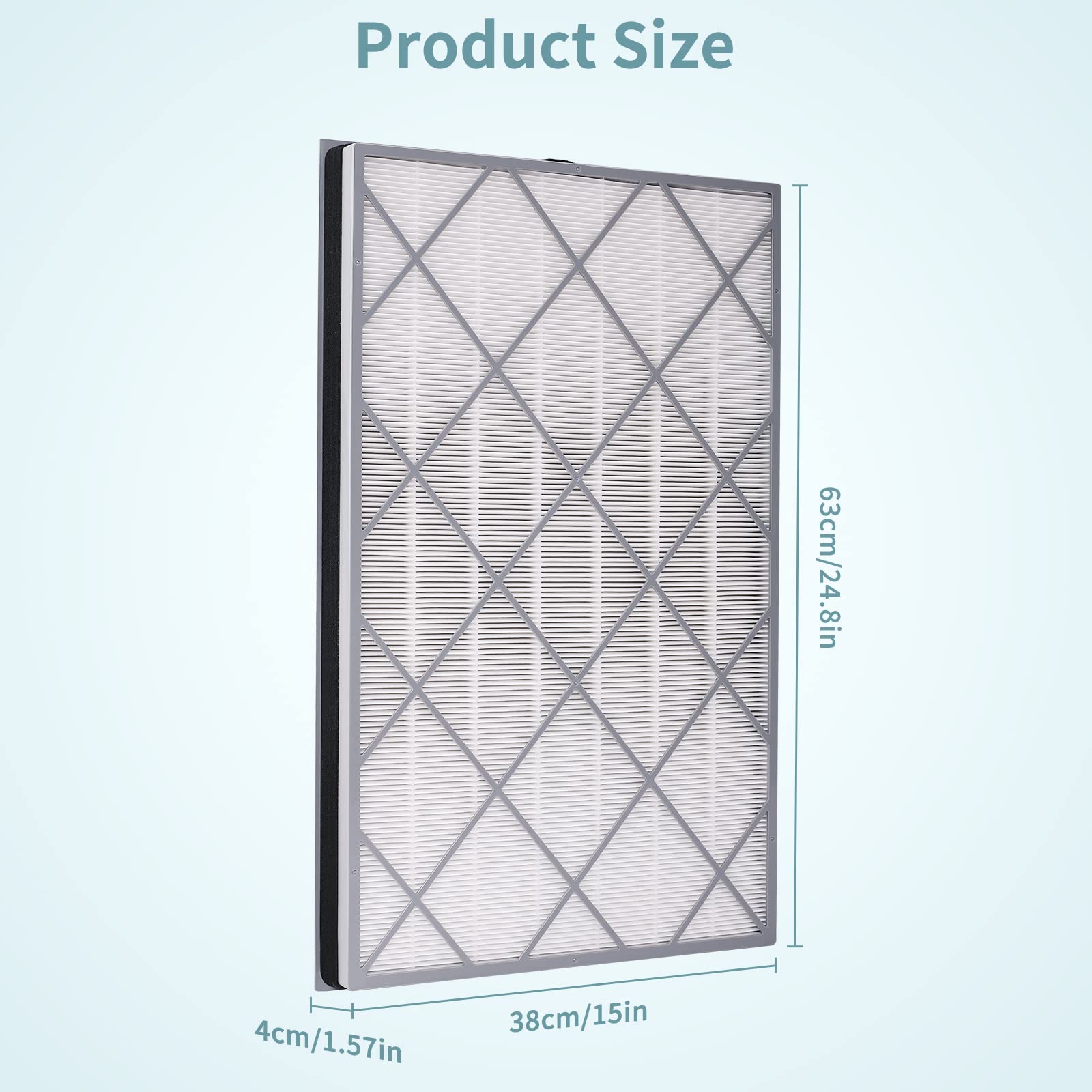 HE601 Replacement Filter For Shark Air Purifier 6 Fan (HE601 & HE602),Compatible With Shark HE601 Air Purifier Filter Replacement, H13 True HEPA Filter, 2 Pack Part # HE6FKPET HE6FKPRO HE6FKBAS
