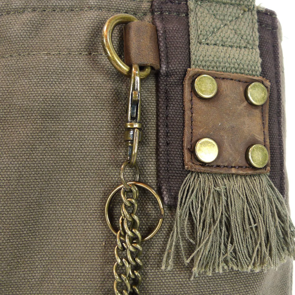 Chala Handbag Patch Crossbody HORSE Dark Olive Green Bag Canvas