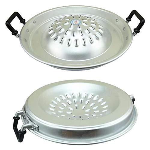 Cozinest Mookata Thai Korean Bbq Smoke Steak Grill Charcoal Pan Pork Hot Pot Aluminium Asian Cookware Style 12" 14" 16" (14 inch (35 cm)