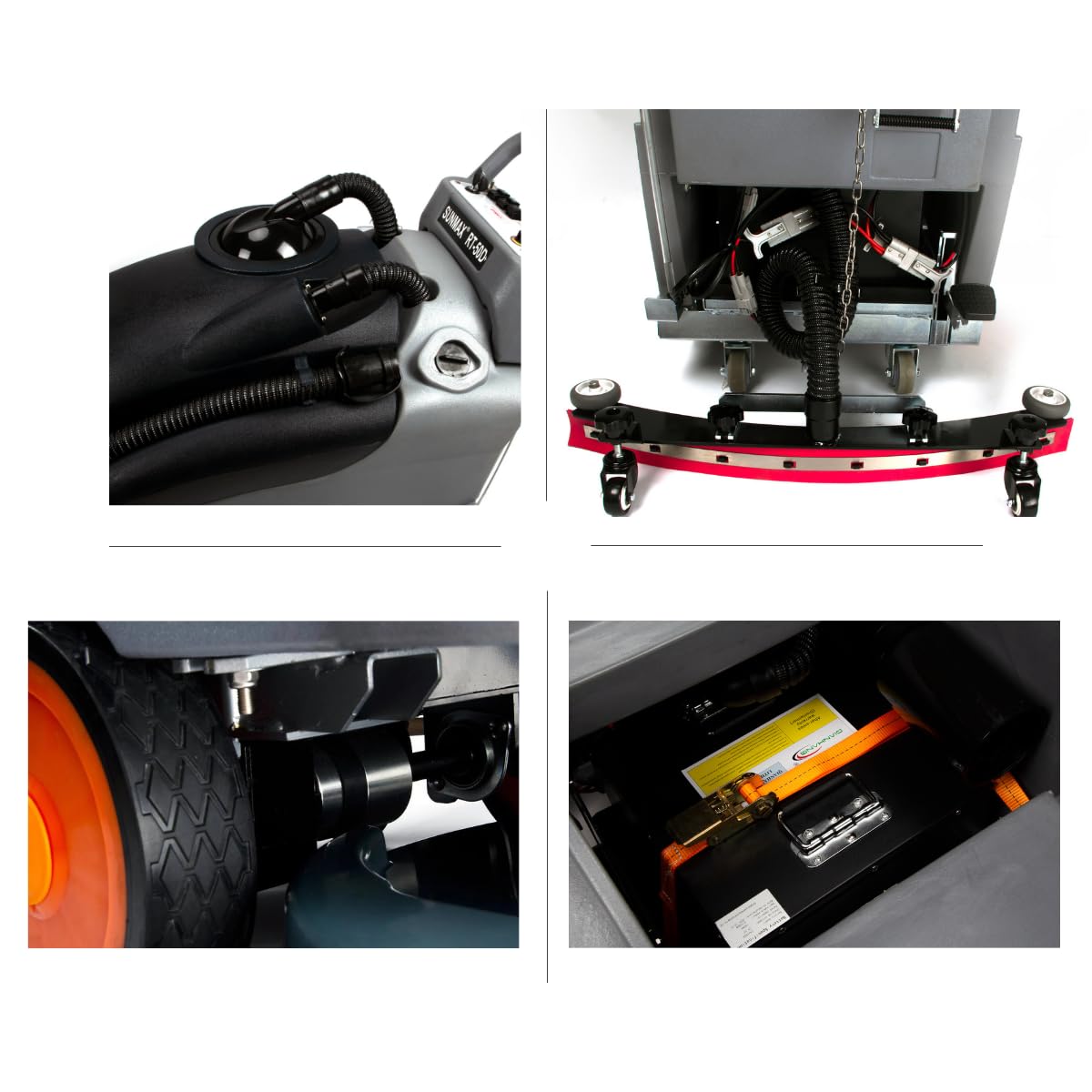 RT50D+ 22" Width Self-Propelled Floor Scrubber Dryer Machine with Traction Drive, 14.5 Gal Sewage Tank, 36,000 sqft/h, 3.5 hours Fast Charging