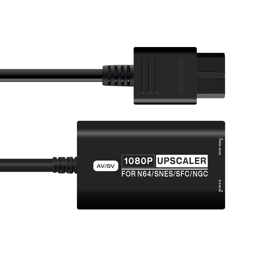 Kacenray HDMI Converter for Nintendo Gamecube NGC N64 SNES SFC 1080P Upscaler HDMI Adapter with 4:3/16:9 Aspect Ratio Switch for Nintendo Game Console