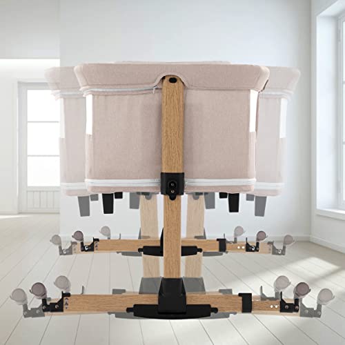 Baby Crib,3 in 1 Baby Bassinet Bedside Crib Bedside Sleeper Adjustable Portable Bed for Infant,Baby Newborn Must Have Bed,Beige