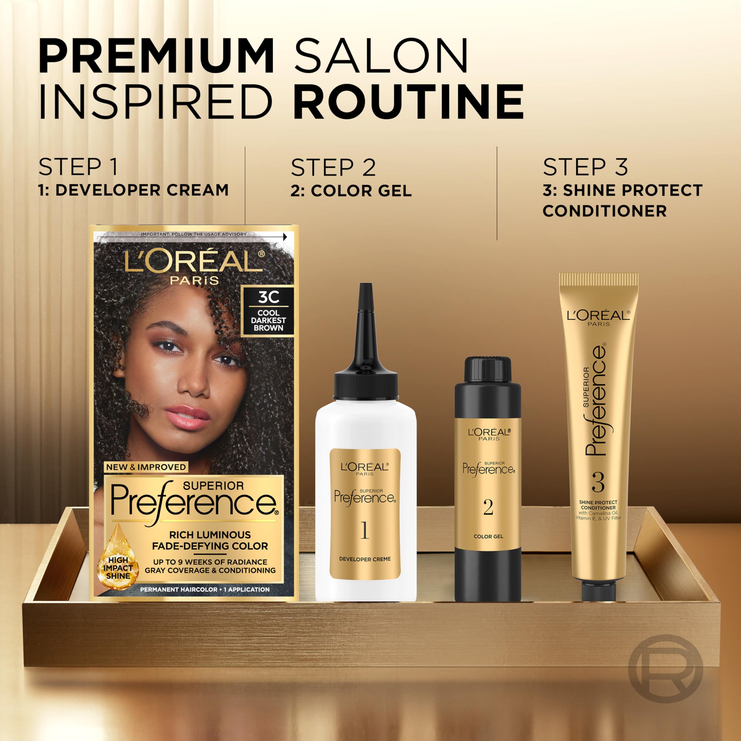 L'Oreal Paris Superior Preference Fade-Defying + Shine Permanent Hair Color, 5.5AM Medium Copper Brown, Pack of 1, Hair Dye