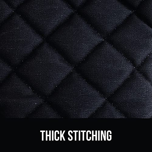Gorilla Grip Heat Resistant Thick Cotton Oven Mitts Set, Soft Quilted Lining, Strong Grip Potholders for Hot Pans and Oven, Kitchen Mitt Pair Protect Hands, Cooking Baking BBQ Gloves, 13 Inch, Black