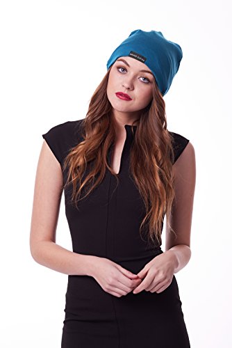 Grace Eleyae GE Women's Satin Lined Sleep Cap Slap Silky Beanie Soft Smooth & Stylish Hair Care Hat (Fall Teal)