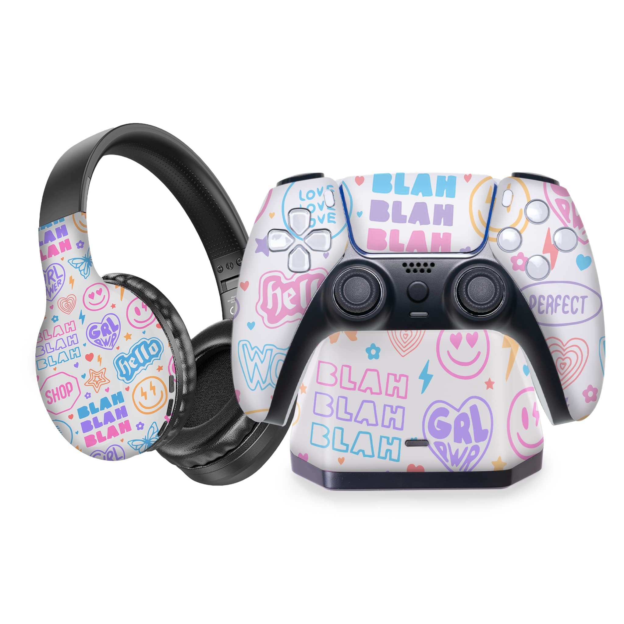 BABY CUDDLE BOX Girl Pwr Custom Controller With Gaming Headset And Quick Charging Stand Compatible With Console By Bcb Controllers | Customized With Permanent Hydro-Dip Printing(Not Just A Skin)