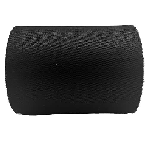 Gimgree Tulle Fabric Rolls, 6 Inch by 100 Yards (300 feet) Fabric Spool Tulle Ribbon, Bridal Solid Sheer Organza Fabric Bolt for Wedding and Decoration -Black