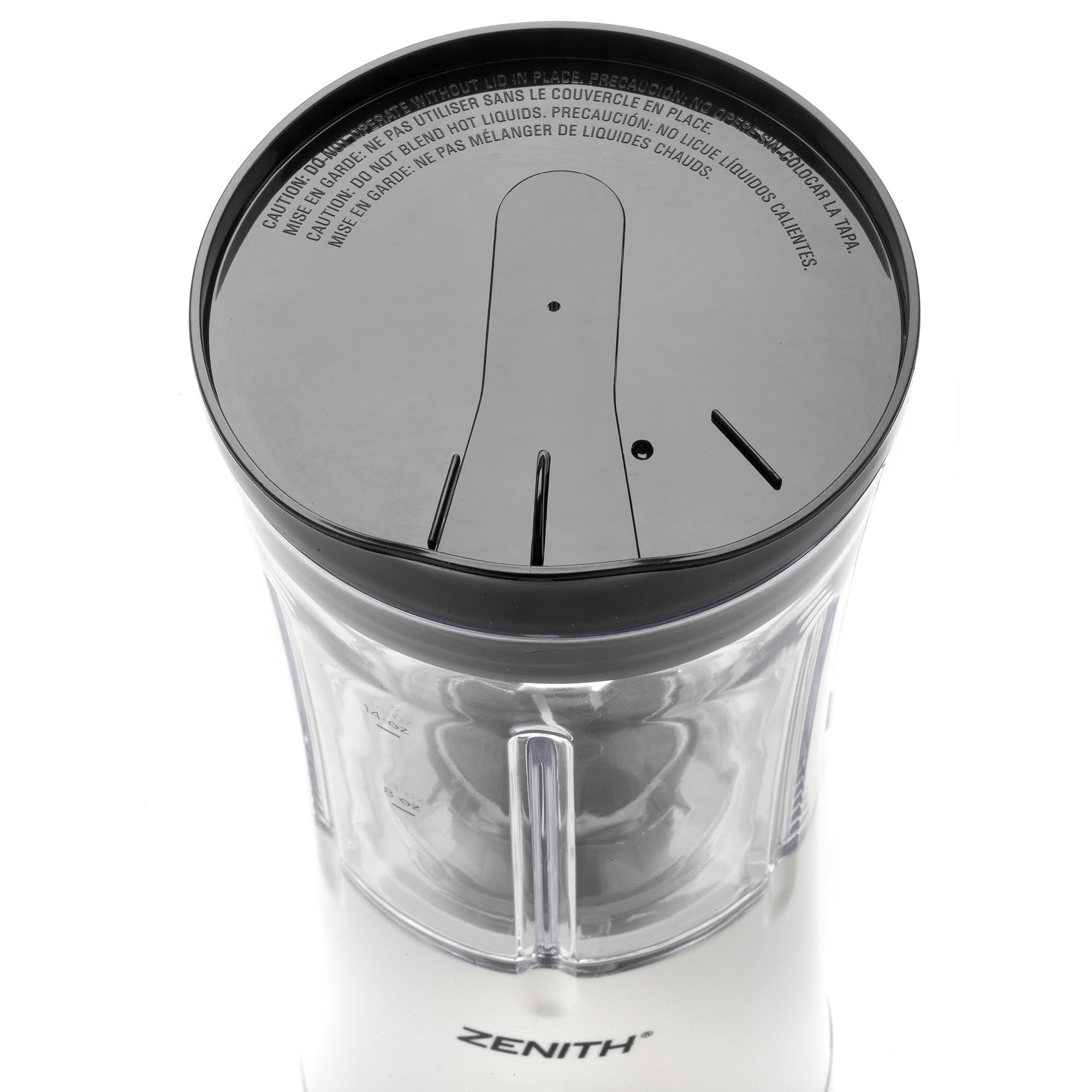 Zenith Portable Blender for Shakes and Smoothies with 14 Oz BPA Free Travel Cup and Lid, Durable Stainless Steel Blades for Powerful Blending Performance, White (77413)