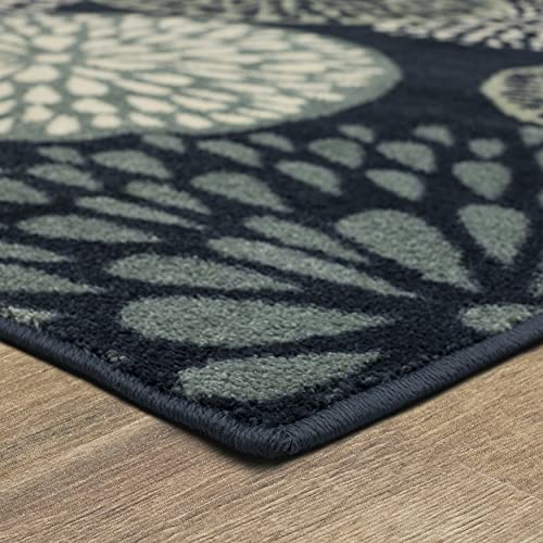 Mohawk Home Aurora Foliage Friends Floral Ornamental Medallions Area Rug, 5'x8', Blue