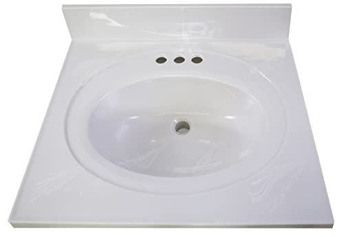 Design House 584870 Bath Shaker 2-Door Bathroom Vanity with Cultured Marble White Top, 4-Inch Centerset, 2 Piece