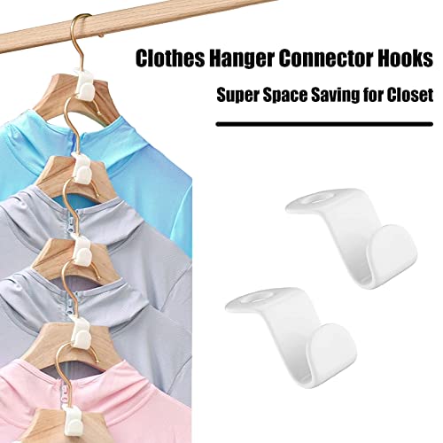 GJX 100Pcs Clothes Hanger Connector Hooks Cascading Hanger Plastic Hooks Extender Clips for Closet Hangers Space Saving and Organizer Clothes Closets (100 White)