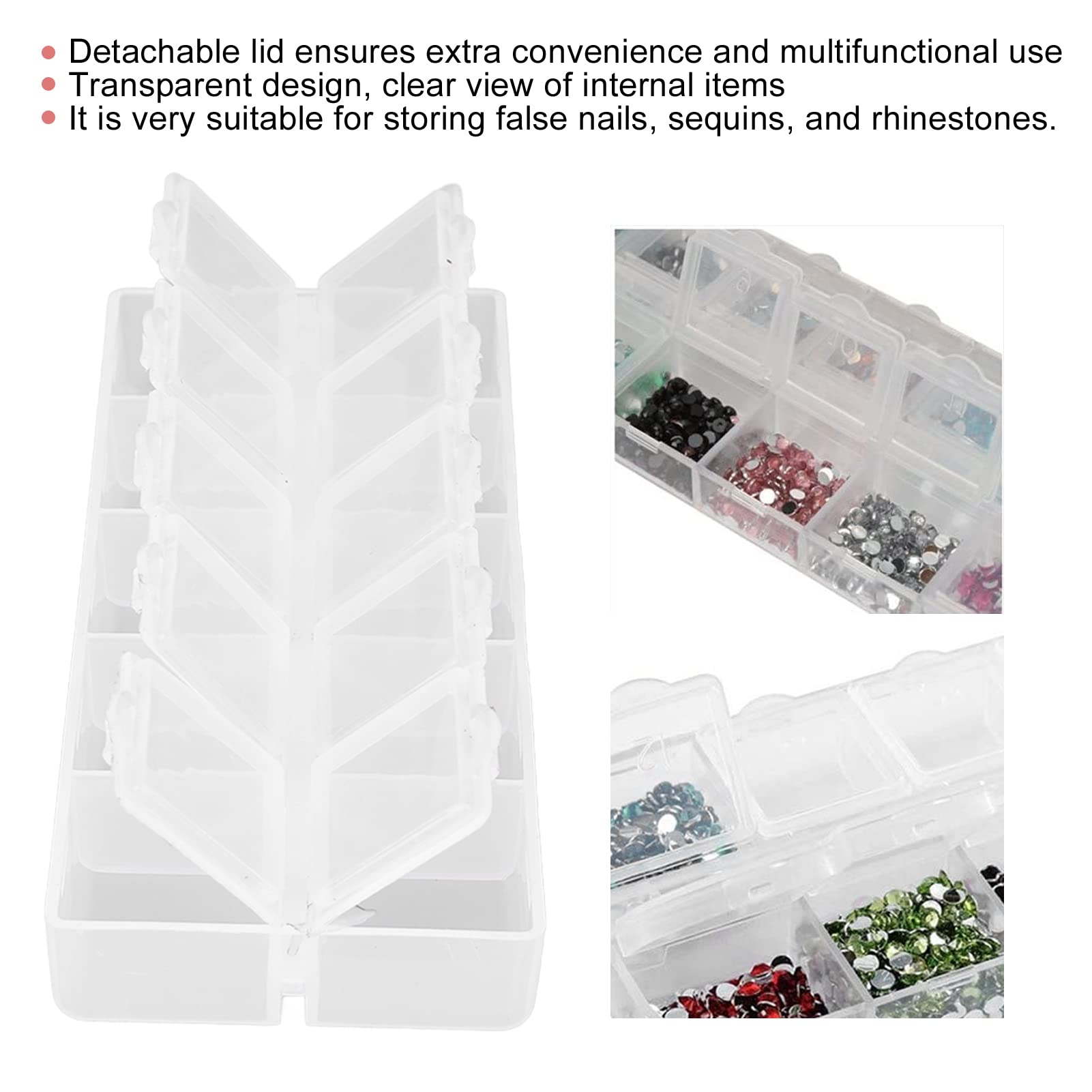 Yinhing Bead Organizer, Compartment Organizer Box,Grid Organizer Box, Container Box, Nail Bead Storage, Grid Storage Organizer, 10 Compartment Storage Container