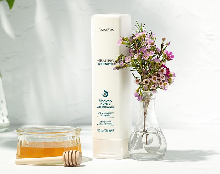 L’ANZA Healing Strength Manuka Honey Conditioner - Strengthens, Protects and Restores Weak, Fragile, and Aged Hair, Rich with Keratin Protein, Healing Oils, and Vitamin C (33.8 Fl Oz)