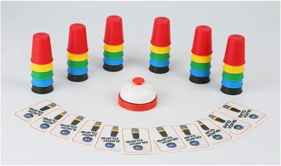 LANDOR Quick Cups, Quick Cups Games for Kids,Classic Stacking Cup Game for Kids Flying Stack Cup Parent-Child Interactive Game with 24 Picture Cards, 30 Cups