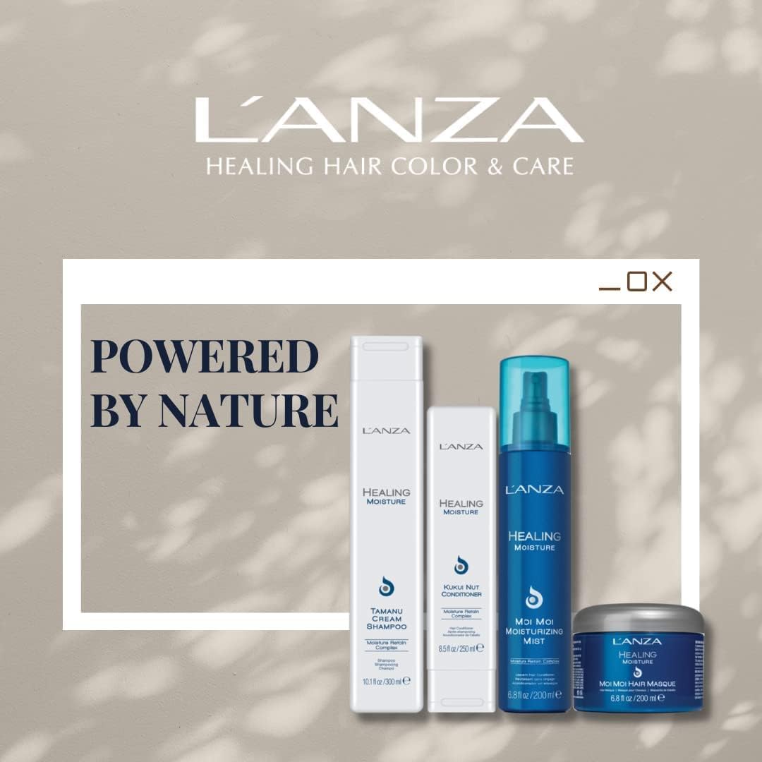 L’ANZA Healing Moisture Kukui Nut Conditioner, Renews Strength, Replenishes Moisture, for a Perfect Silky Look, Suitable for All Hair Types (33.8 Fl Oz)