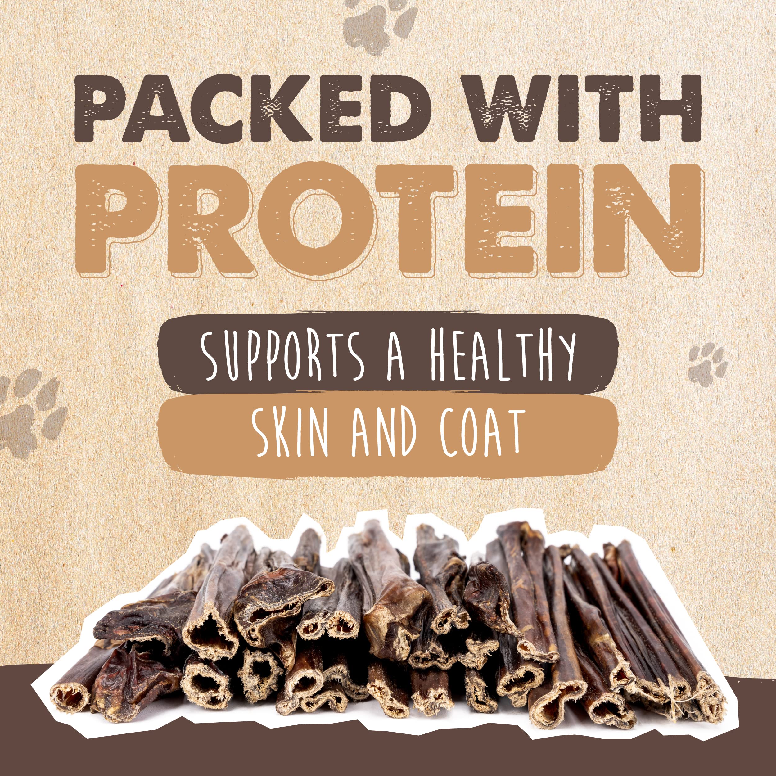 Mighty Paw - Beef Gullet Sticks for Dogs (6 Inch - 30 Pack) | Premium Beef Esophagus Dog Treats. Gullet Sticks, Ideal for Large and Small Dogs Teething and Light Chewing. Rawhide Free, Bulk Dog Chews