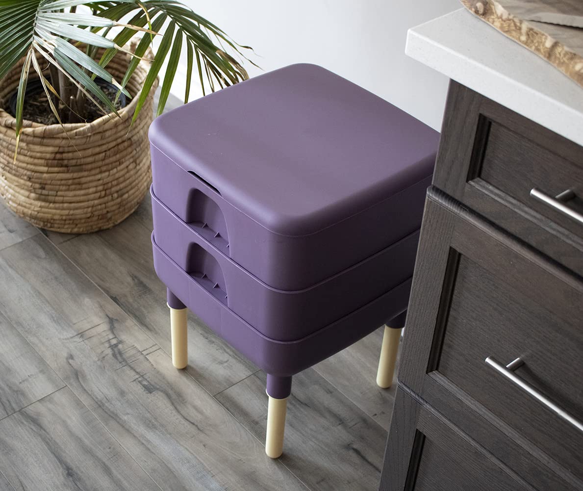FCMP Outdoor - The Essential Living Composter, 2-Tray Worm Composter, Plum