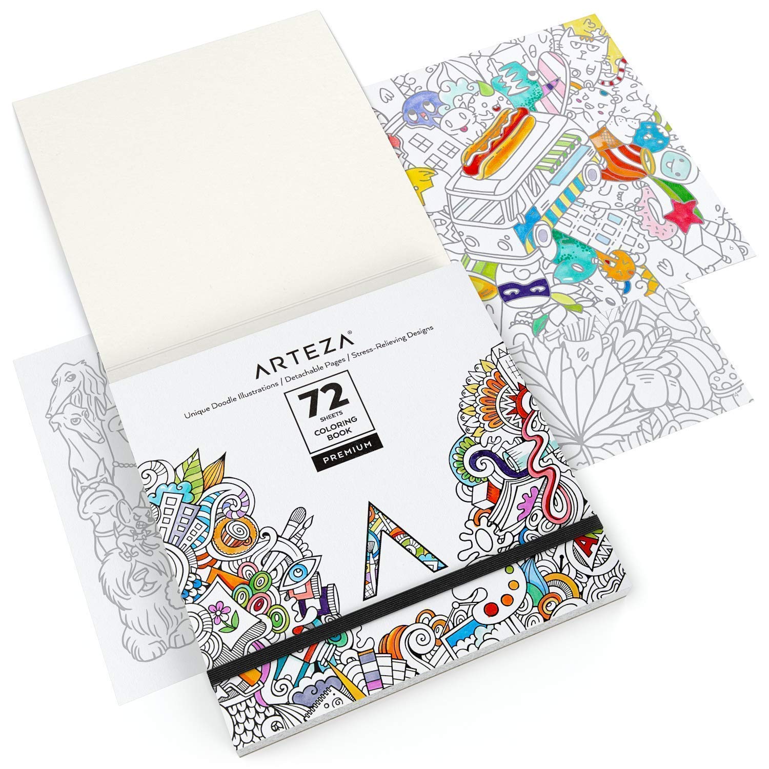 ARTEZA Alcohol Based Sketch Markers and Coloring Book Bundle for Artists & Beginners