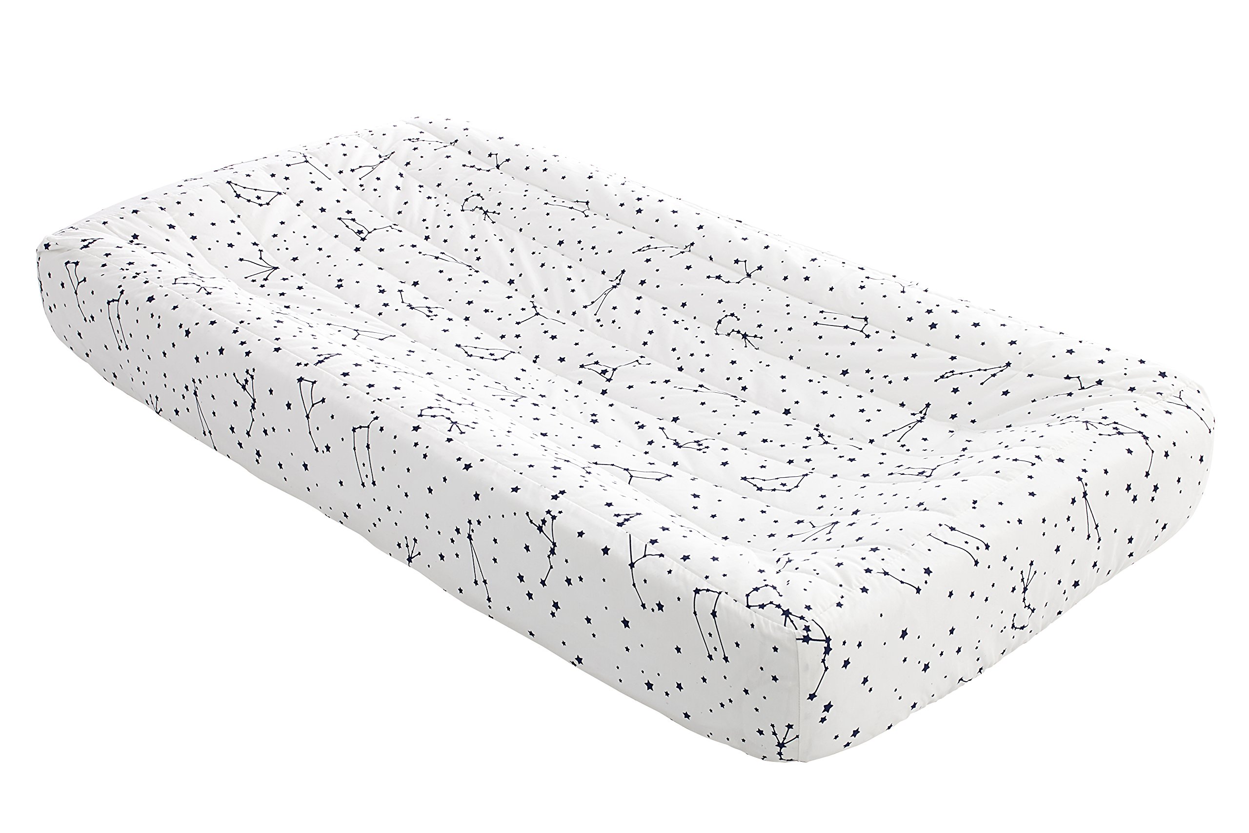 Ivanka Trump Stargazer Collection: Contoured Diaper Pad Cover for Diaper Changer - Galaxy Star Pattern in White and Blue