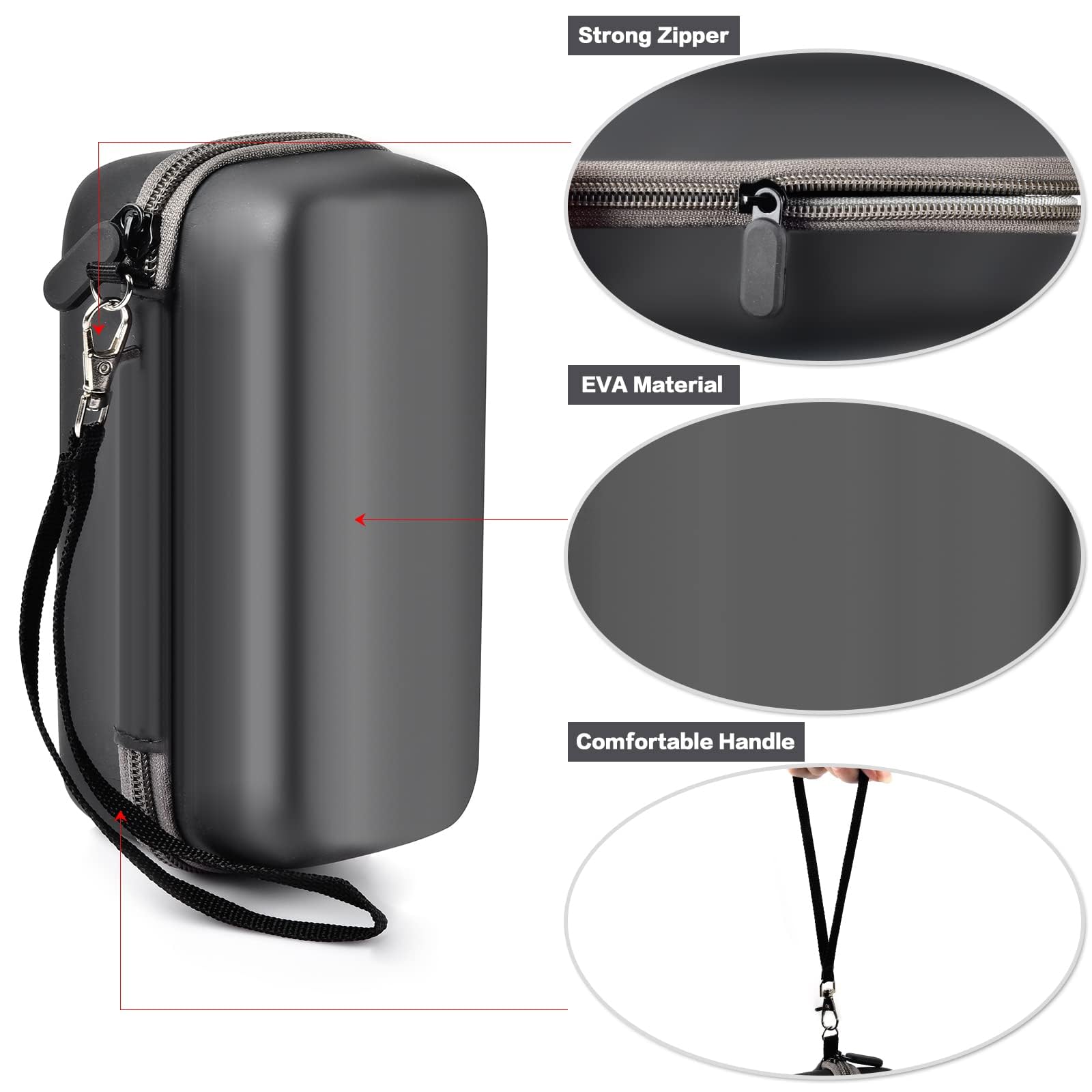 casmilee Case Compatible with Anker 737/735/ 736/717 USB-C Portable Charger Power Bank, Fast Foldable Wall PowerBank Bag for GaN Prime Nano II AC Adapter, Powercore Pocket for lights Cable - Black