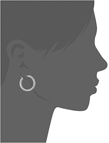 Amazon Essentials Platinum Plated Sterling Silver Hoop Earrings set with Princess Cut Infinite Elements Cubic Zirconia (10 cttw), 1" (previously Amazon Collection)