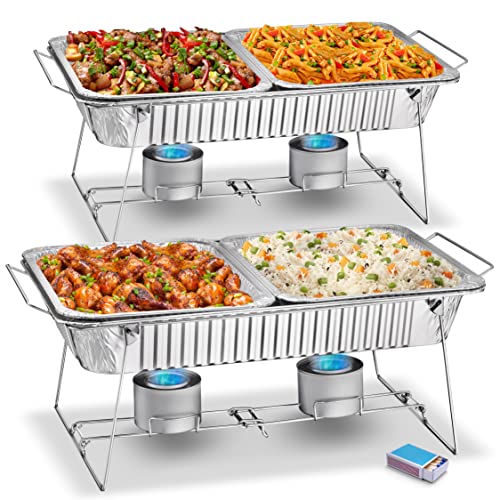 Foldable Chafing Wire Rack Buffet Stand - 6 Pack Full Size Racks For Dish Serving Trays Food Warmer catering supplies for Parties, Occasions, or Events