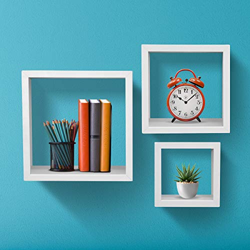 Sorbus Floating Box Shelves β Square Cube Wall Decor Hanging Shelves Decoration β Shelf for Living Room, Bedroom, Trophy Display, Photo Frames