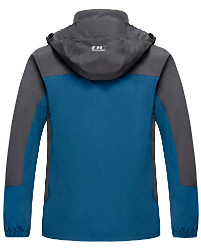 Diamond Candy Men's Waterproof Rain Jacket with Hood Lightweight Raincoat Outdoor Windproof Windbreaker for Hiking Travel