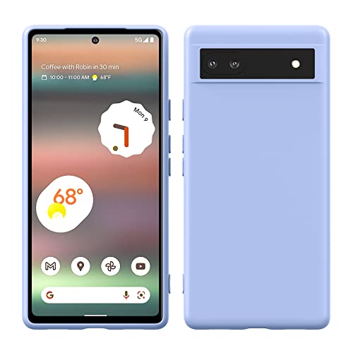 Foluu Silicone Case for Google Pixel 6A, Pixel 6A Liquid Gel Rubber Bumper Case with Soft Microfiber Lining Cushion Slim Hard Shell Shockproof Protective Cover for Google Pixel 6A 2022 (Purple)